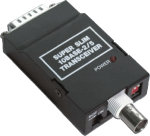 10Base-2 to 10Base-5 (AUI) Super Slim Transceiver / Media converter | Home
