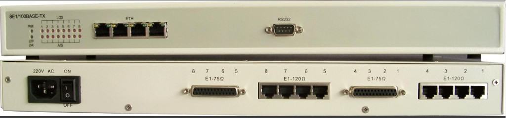 8 x E1 to 4 x 10/100BaseT protocol converter / inverse multiplexer with ...