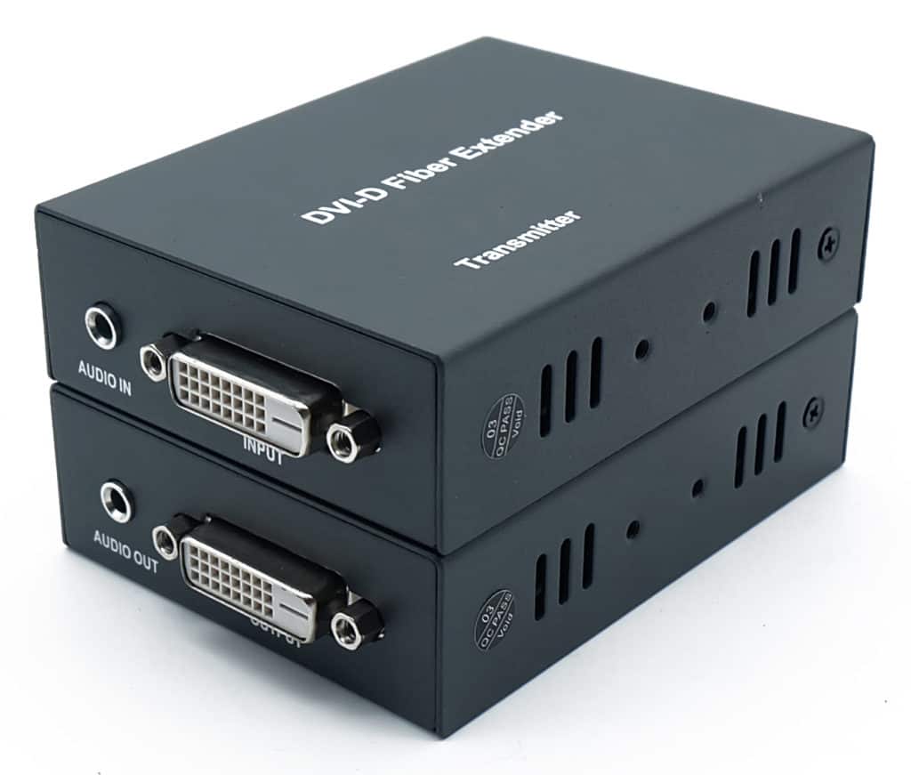 DVI to Fiber Extender / Converter with Audio Port | Home